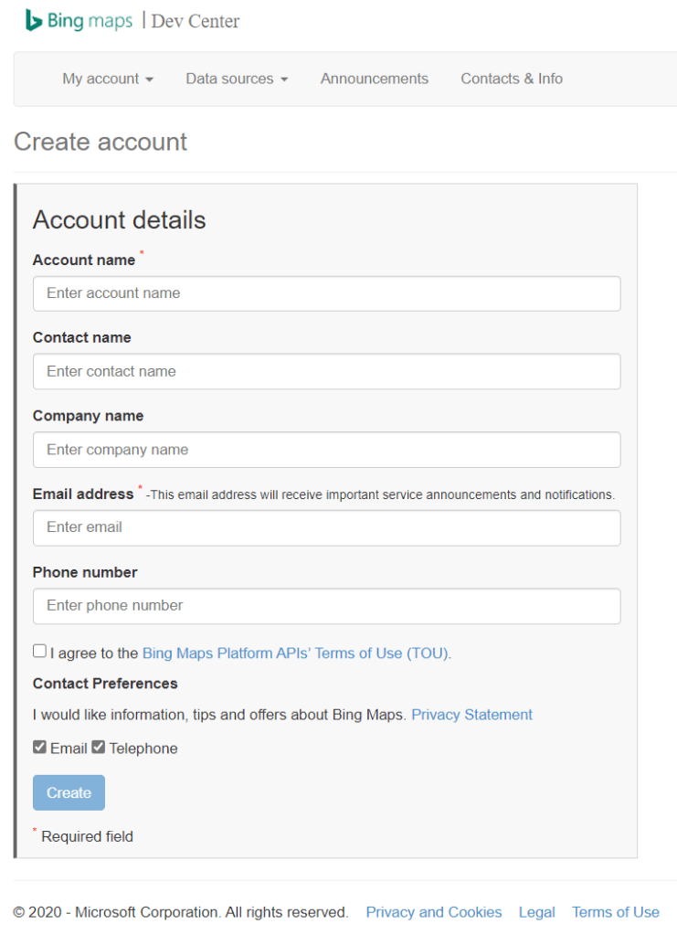 Create a new Bing Maps Key – Piyush K Singh